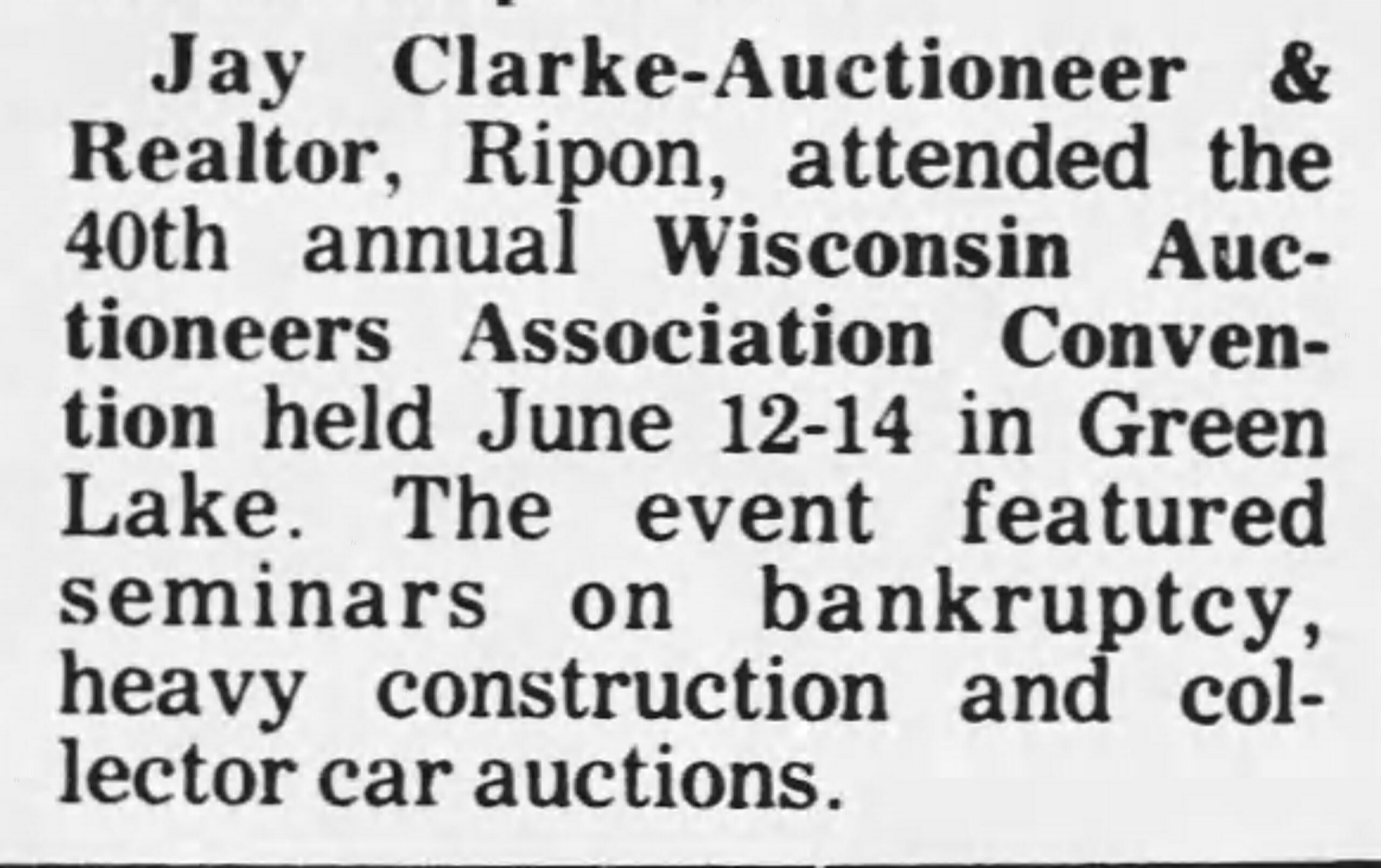 Jay Clarke - Auctioneer - Wisconsin Auctioneers